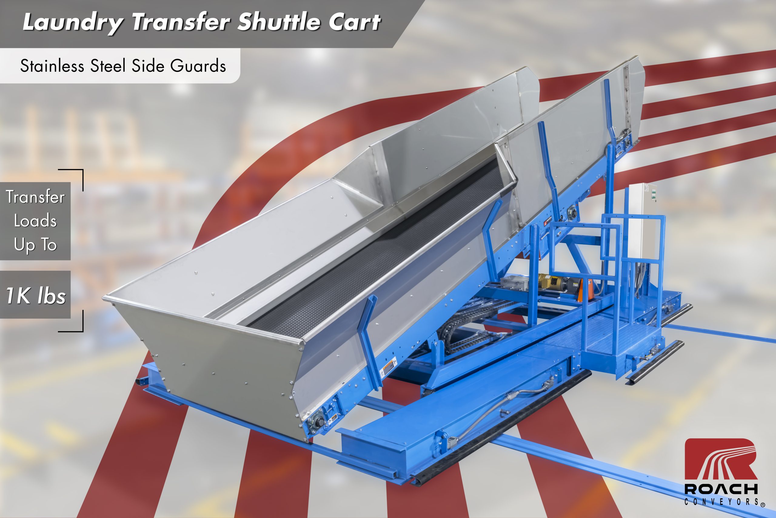 Laundry Transfer Shuttle Cart - Roach Conveyors
